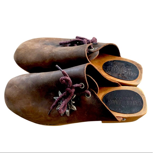 Greier Walley | Shoes | Greier Walley Austria Wooden Leather Clogs ...